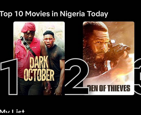 Linda Ikeji's movie, #DarkOctober ranking Number 1 on Netfilx in Nigeria!